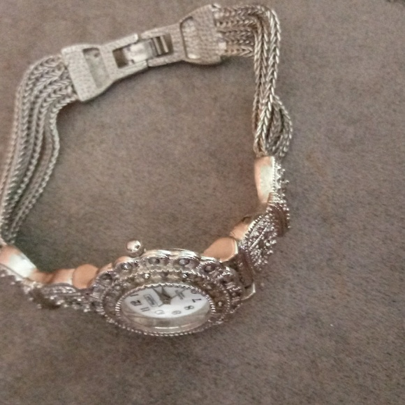 mayfair | Accessories | Art Deco Style Marcasite Bows Mayfair Quartz ...